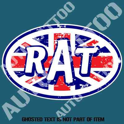BRITISH RAT ROD Decal Sticker 4 Man Cave Rat Hot Rod Vintage Americana ...
