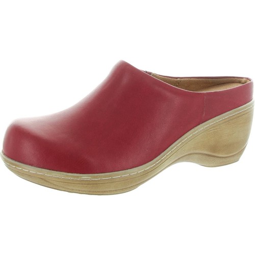 SoftWalk Womens Madison Red Leather Solid Clogs Shoes 8 Narrow (AA,N ...