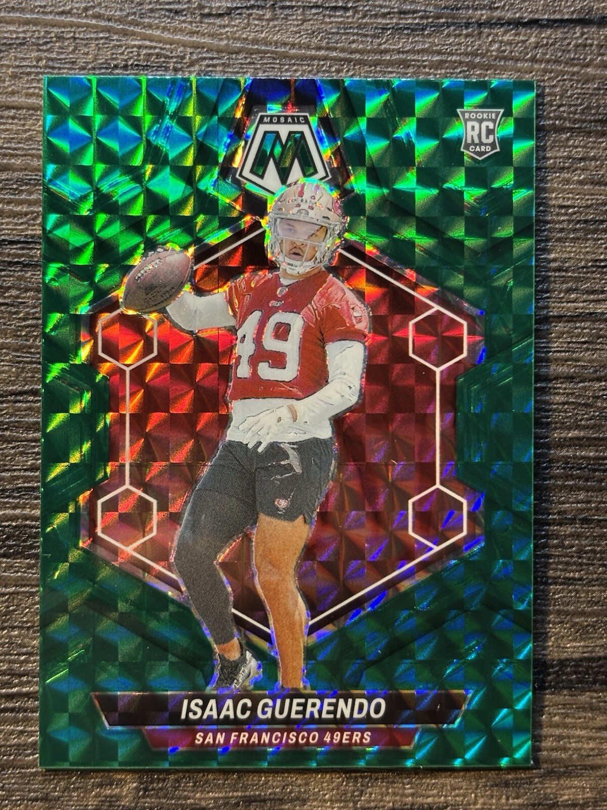 2024 Isaac Guerendo RC#388 Green Mosaic Prizm Rookie 🏈 49ers | eBay