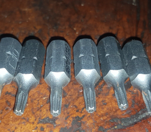 10x T10 15 T20 25 27 30 40 T45 central security hole Torque Torx bit ...