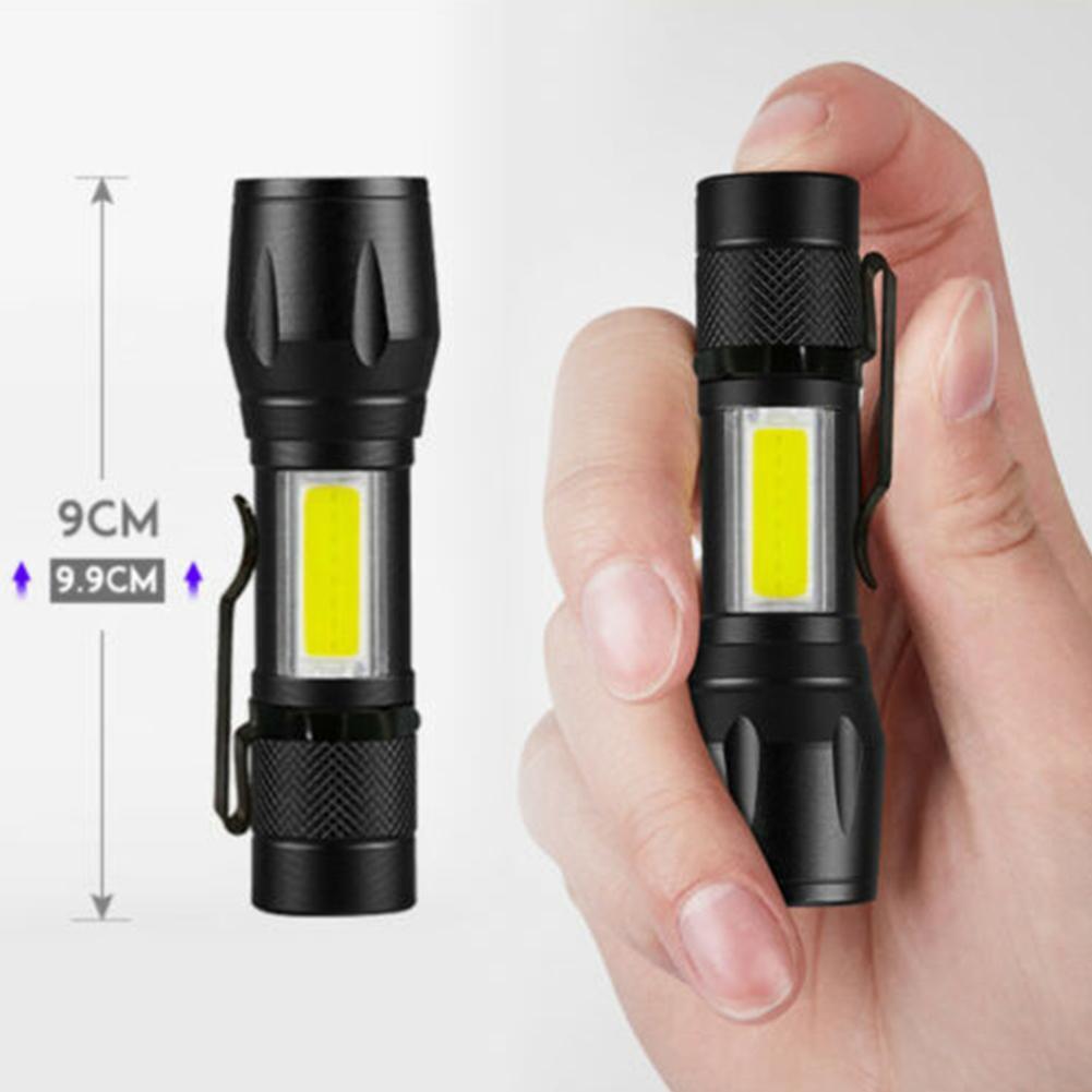 XPE+COB LED Flashlight USB Rechargeable IPX4 3 Modes Emergency Torch ...