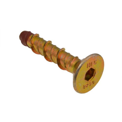 Qty 30 Countersunk Screw Bolt M12 x 75mm Zinc Yellow 10mm Hex Concrete ...