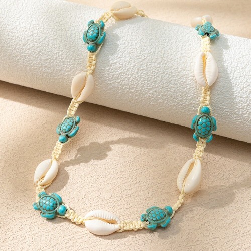 Braided Rope Shell Rope Necklaces Turquoise Beach Jewelry Gift | eBay