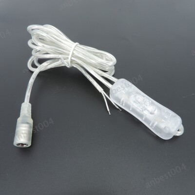 3A 12V DC 5.5mm button transparent 5.5mm Power Cable for LED Strip Neon ...