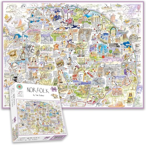 Comical Map Of Norfolk By Tim Bulmer - 1000 Piece Puzzle For Adults | eBay