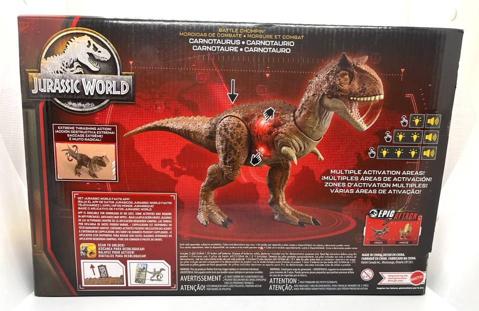 Jurassic World Epic Attack Battle Chompin Carnotaurus Dinosaur 2023 | eBay
