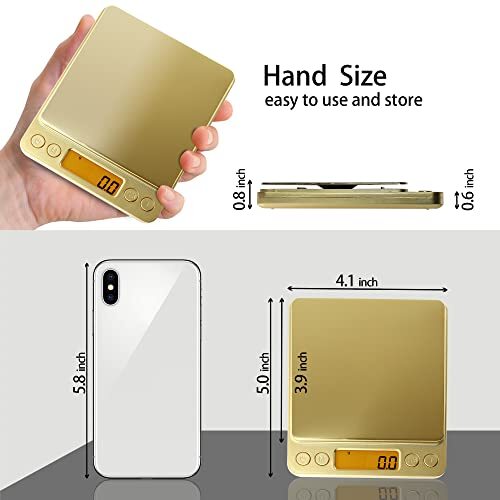 Digital Kitchen Scale 3000g/0.1g Precision Scale With 2 Trays Small ...