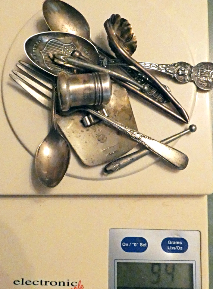 VINTAGE STERLING SILVER JEWELRY & SPOON SCRAP LOT 94 GRAMS | eBay