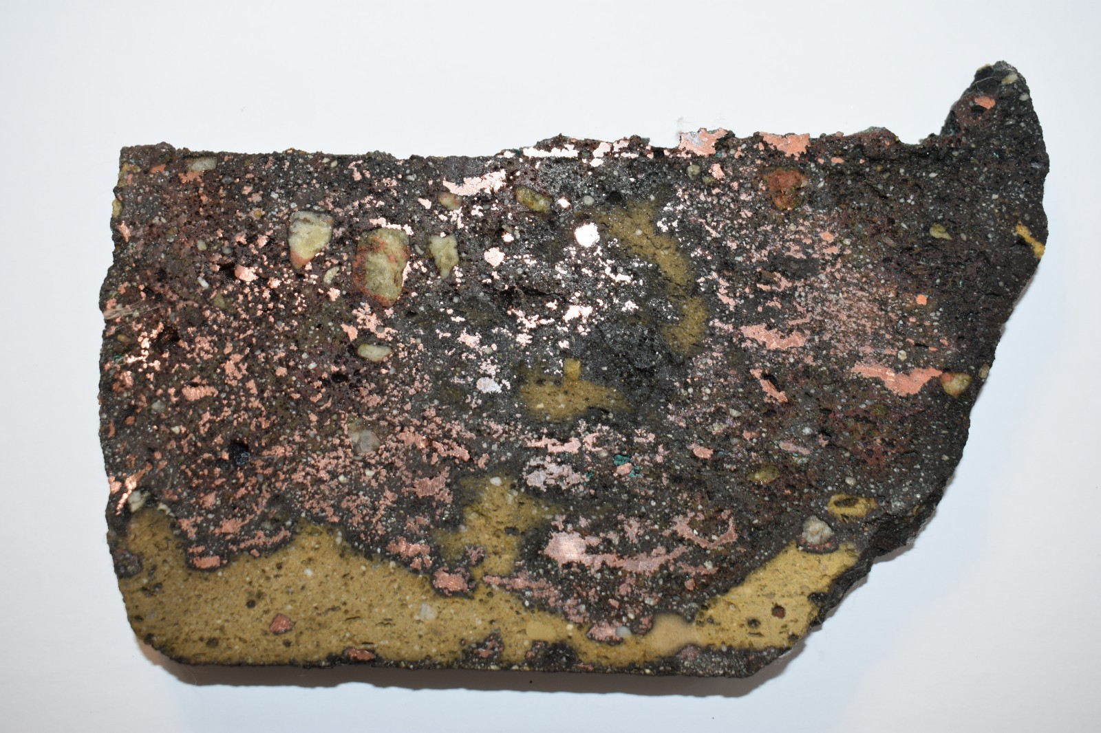 Copper Ore Slab 1800s Ore Knob Copper Mine 7.6 oz Polished Slab ID: VF ...