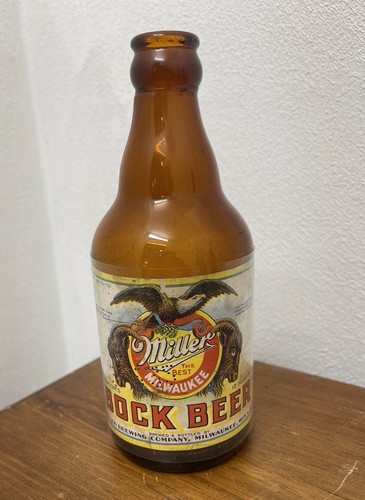 1935 Miller Bock Beer Bottle Steinie Irtp Label Milwaukee Wisconsin Wi ...