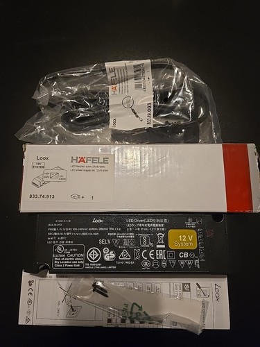 NEW Hafele 833.74.913 Loox LED Driver 120V AC 50/60Hz 12V DC Max 5A 60W ...