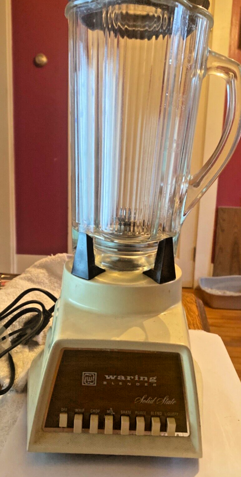 Vtg Waring Blender Solid State Model 1174 7 Speed Clover Leaf Glass Jar ...