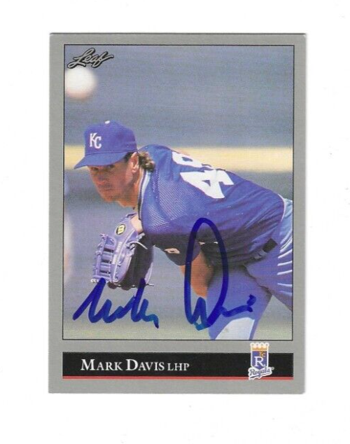 Signed Autographed MARK DAVIS Kansas City Royals 1992 Leaf #163 COA | eBay
