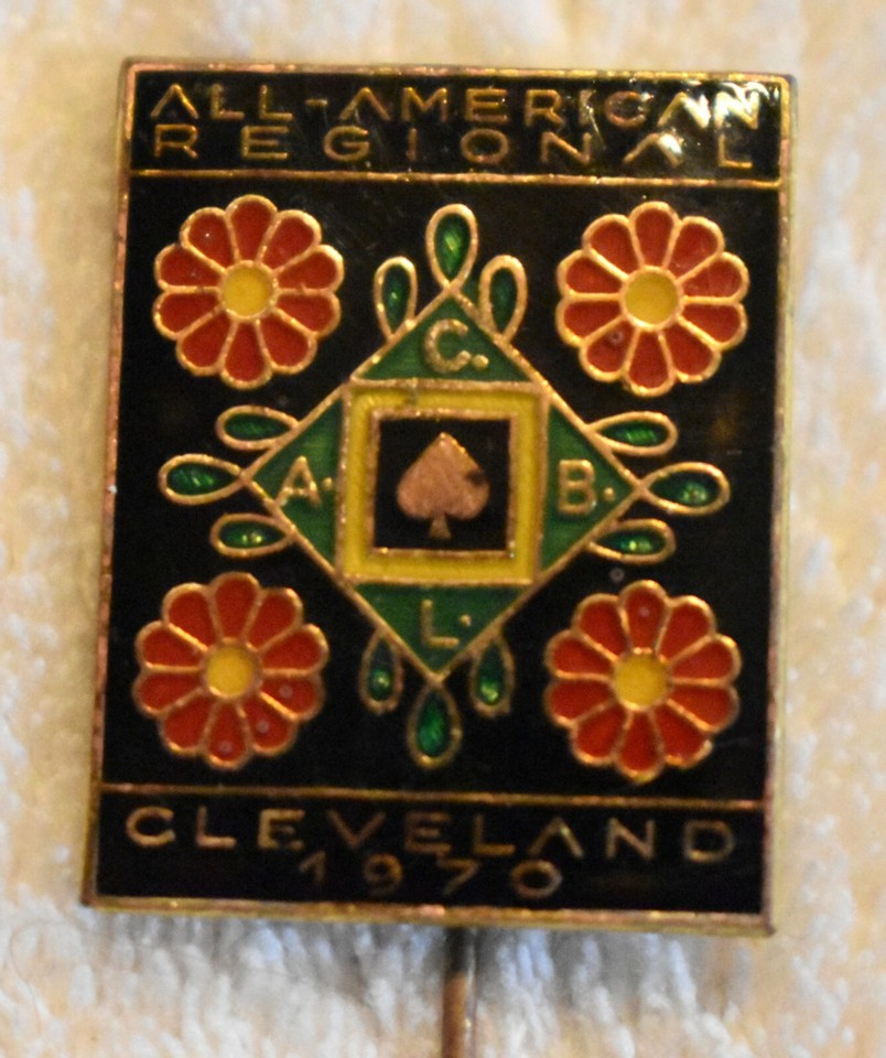 VINTAGE ENAMEL LAPEL PIN ACBL ALL AMERICAN REGIONAL CLEVELAND 1970 ...