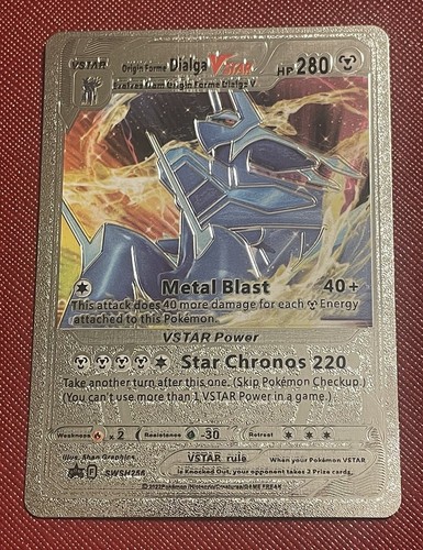 Origin Forme Dialga VStar Silver Foil Fan Art Card | eBay