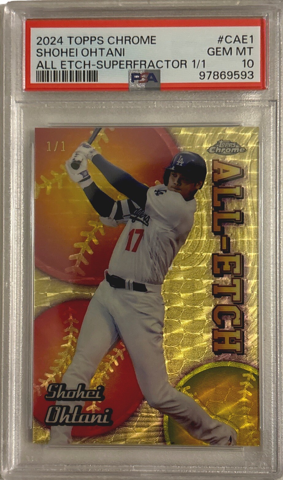 2024 Topps Chrome Shohei Ohtani All-Etch Superfractor 1/1 #CAE1 PSA 10 ...
