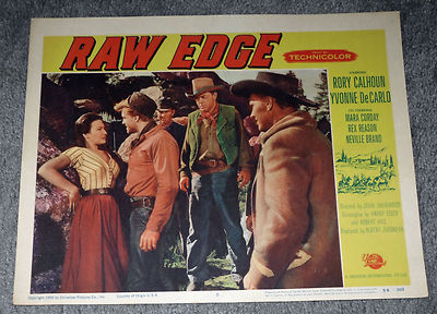 RAW EDGE orig 1956 lobby card movie poster ED FURY/MARA CORDAY/ROBERT J ...