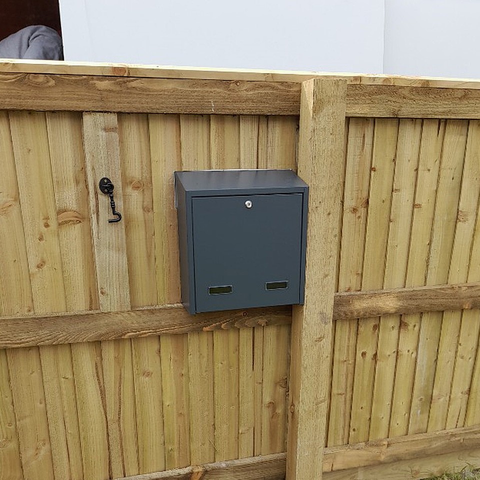 Rear Access Post Box for Gates and Fences W3-3 Large Capacity Steel ...