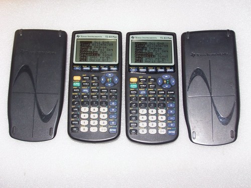 Lot Of 2 Texas Instruments TI-83 Plus Graphic Graphing Calculator w ...