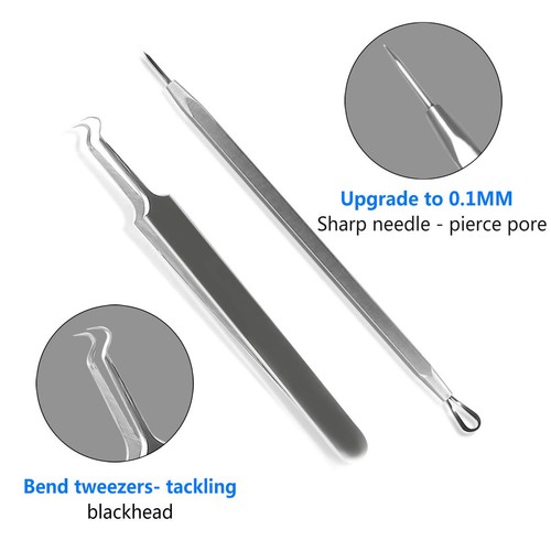 10pcs Pimple Popper Blackhead Remover Tool +Ear Wax Removal +Cuticle ...