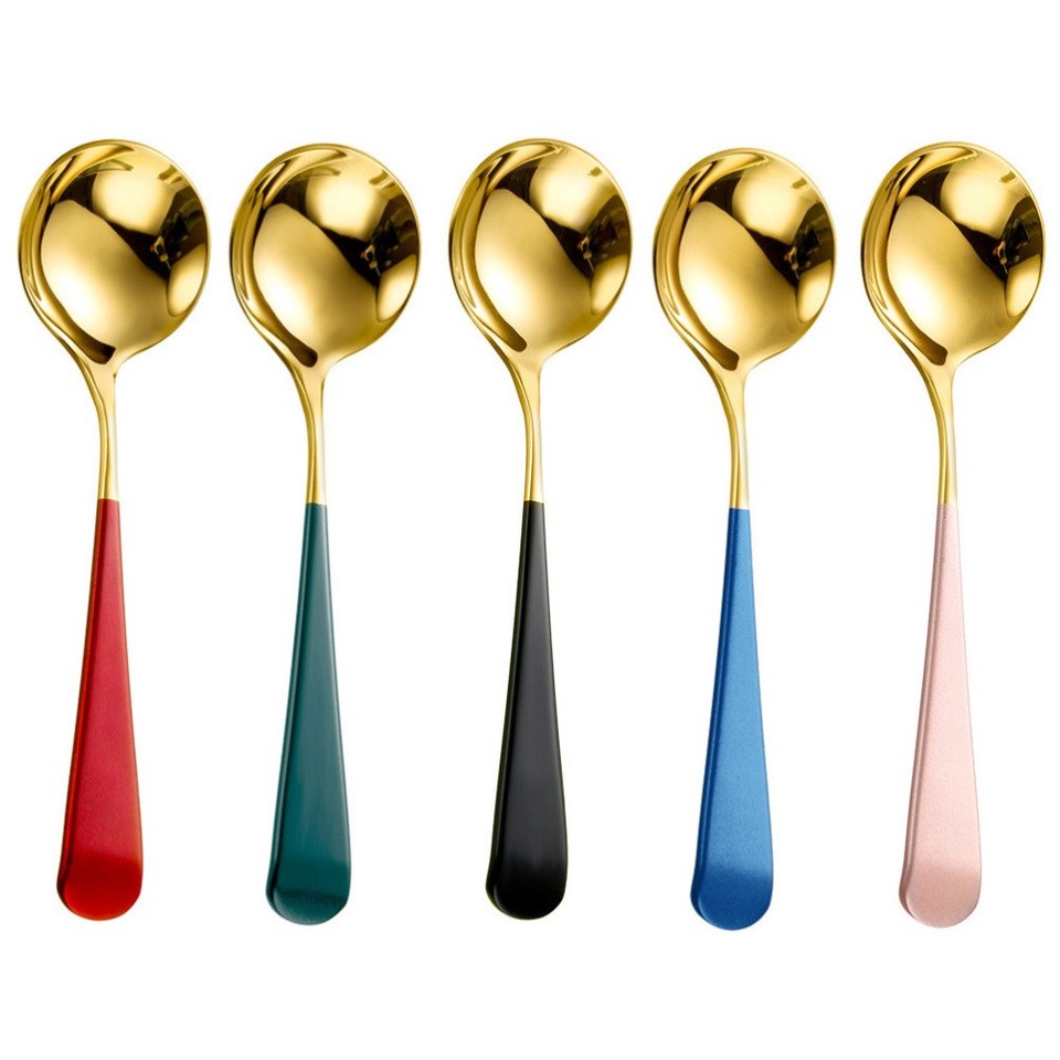 5 Pcs Stainless Steel Dessert Spoon Desert Child Spoons Icecream | eBay UK