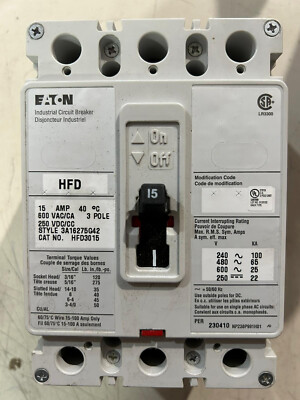 CUTLER HAMMER HFD3015 3POLE 15AMP CIRCUIT BREAKER "BRAND NEW" | eBay