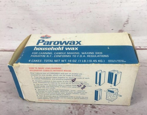 Vintage NOS AMOCO Parowax Household Wax, 4 Cakes Canning Candles Skis ...
