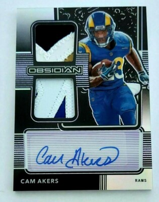 Cam Akers 35/40 Auto Patch RC Los Angeles Rams Rookie Obsidian 3 Color ...
