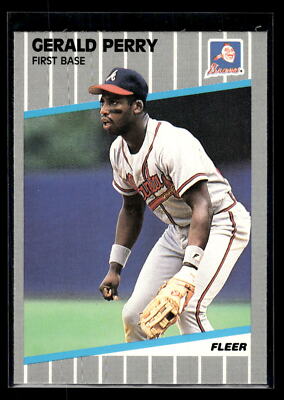 1989 Fleer Baseball #597 Gerald Perry Atlanta Braves Pack Fresh Mint+ ...