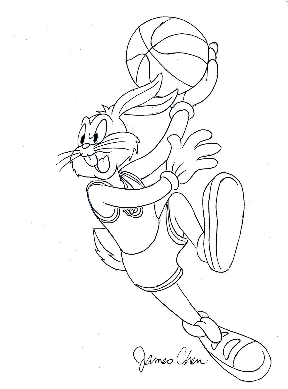 Bugs Bunny Basketball Coloring Pages