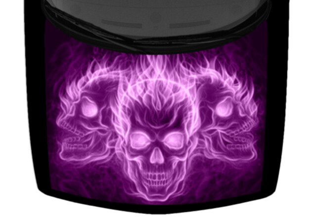 Purple Flaming Skull