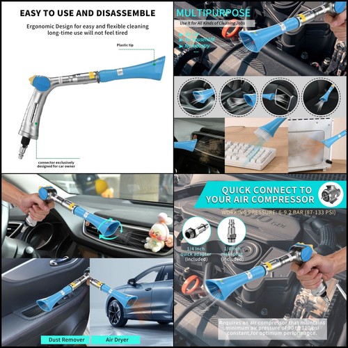 Car Cleaning Gun, High Pressure Blow Gun for Detailing, Quickly ...