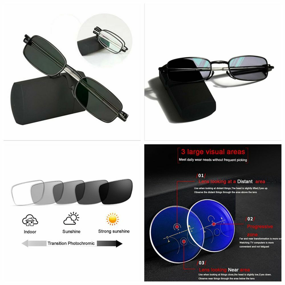 Multifocal Progressive Photochromic Folding Compact Pocket Optical ...