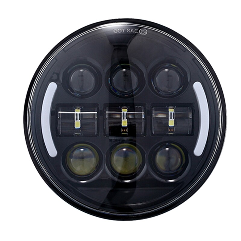 45W 5.75 Inch Motorcycle Headlight LED Round Head Light Lamp High Low ...