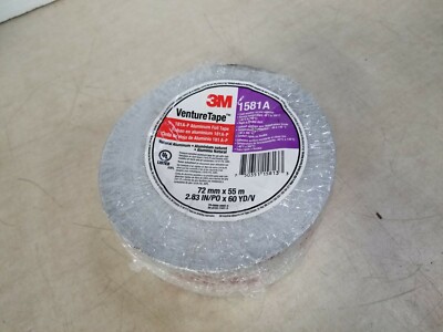 3M VentureTape UL181A-P Foil Tape, 2Mil, 3" x 60 Yards, 1581-G076 ...