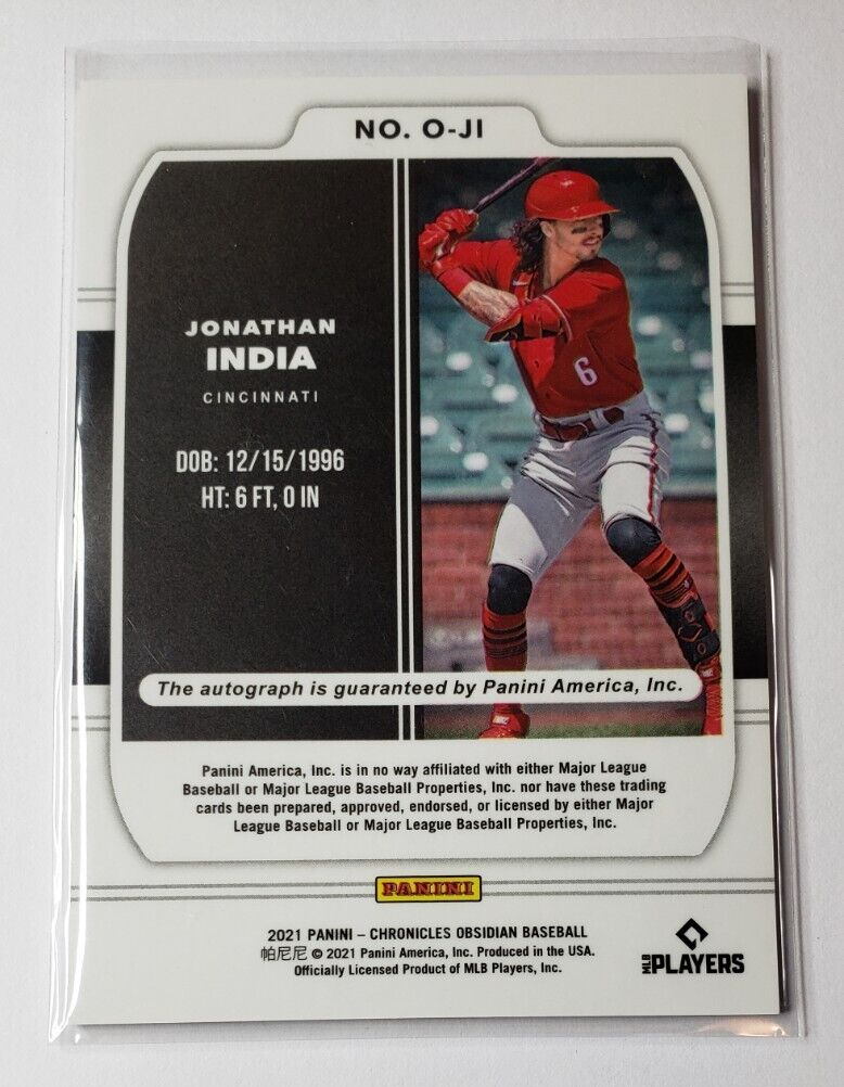 2021 Panini Obsidian Jonathan India Autograph No. O-J1 NM. Free Ship | eBay