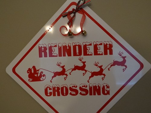 Reindeer Crossing ALUMINUM STREET SIGN Free shipping Christmas Decor | eBay