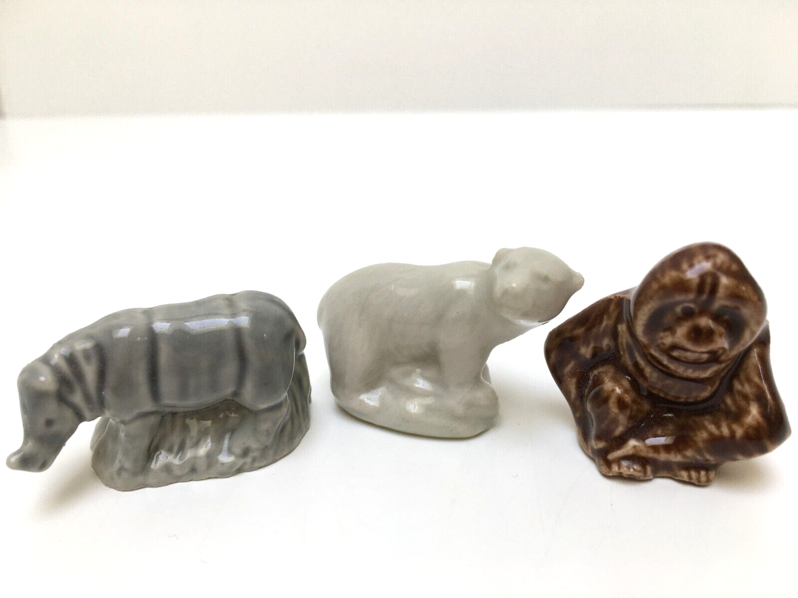 Lot of 3 Miniature Wade Whimsy Figures HIPPO, POLAR BEAR, ORANGUTAN ...