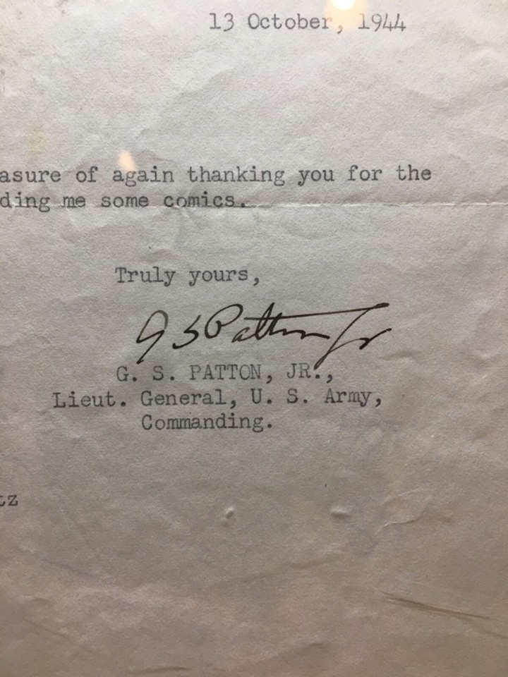 GEORGE PATTON TYPED LETTER SIGNED, WWII DATED, THANKING AMERICAN ...