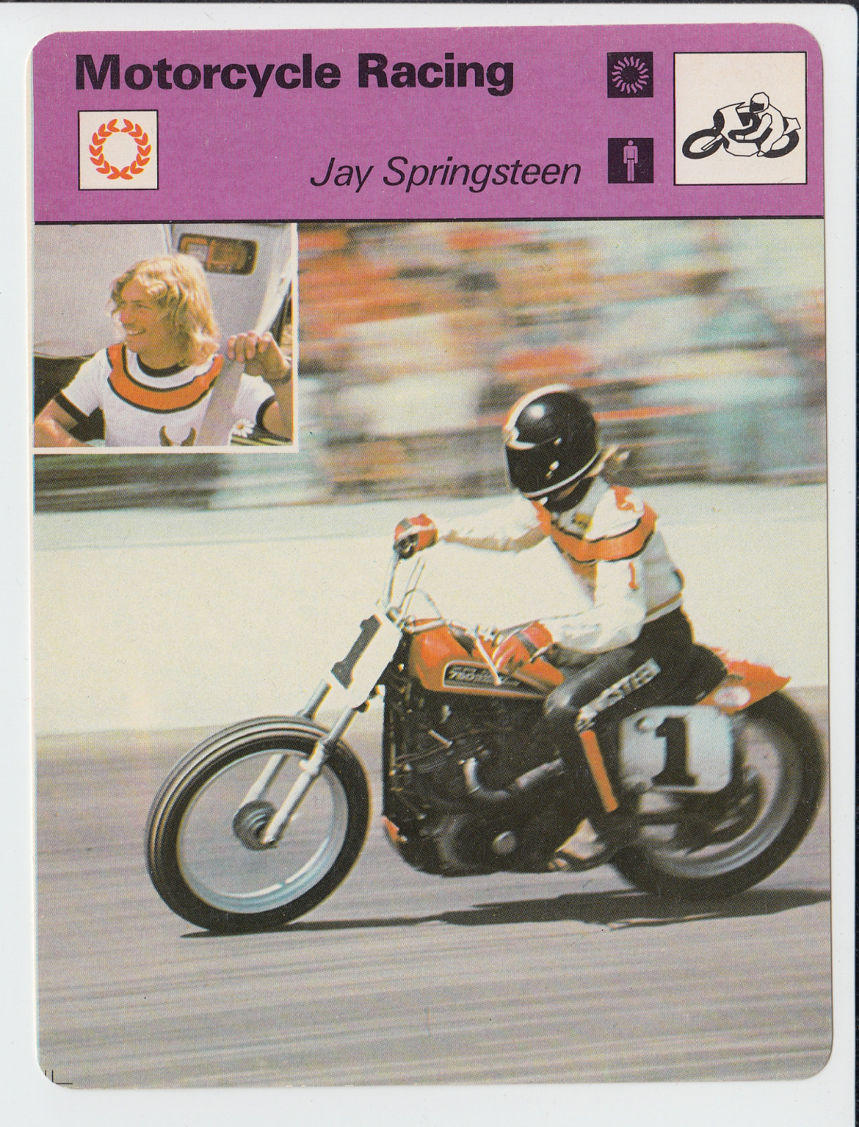 JAY SPRINGSTEEN Harley Davidson Motorcycle Racing 1979 SPORTSCASTER ...
