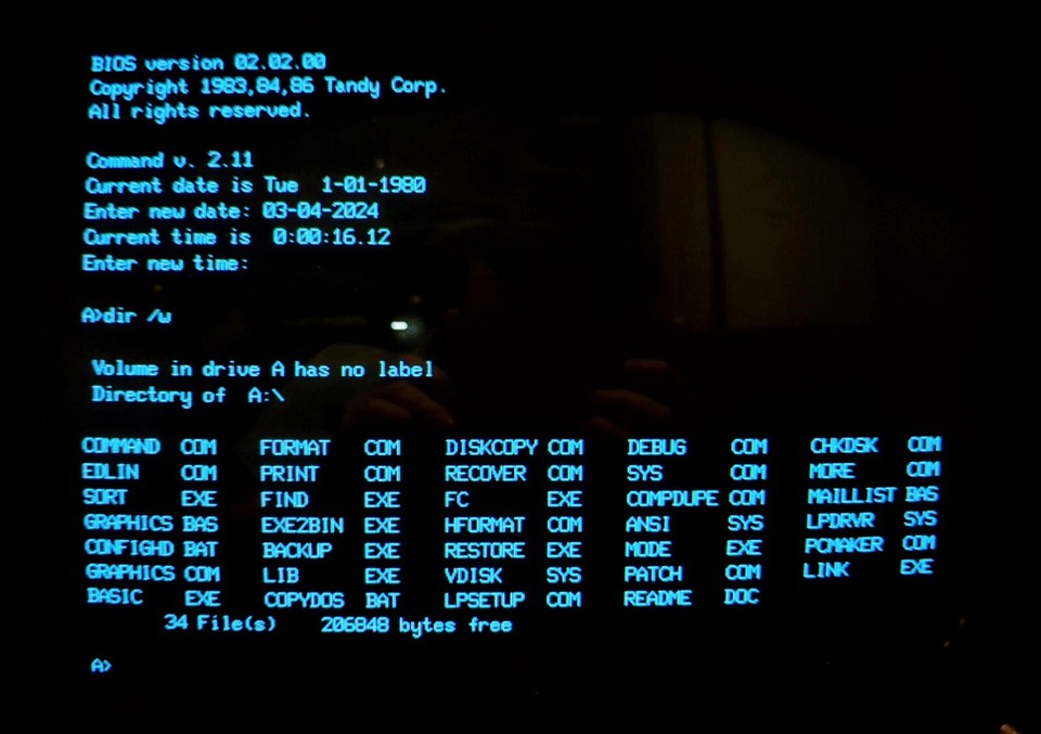 Tandy 2000 (TRS-80 Model 2000) MS-DOS 2.11 Boot Disk on NEW DD 5.25 ...