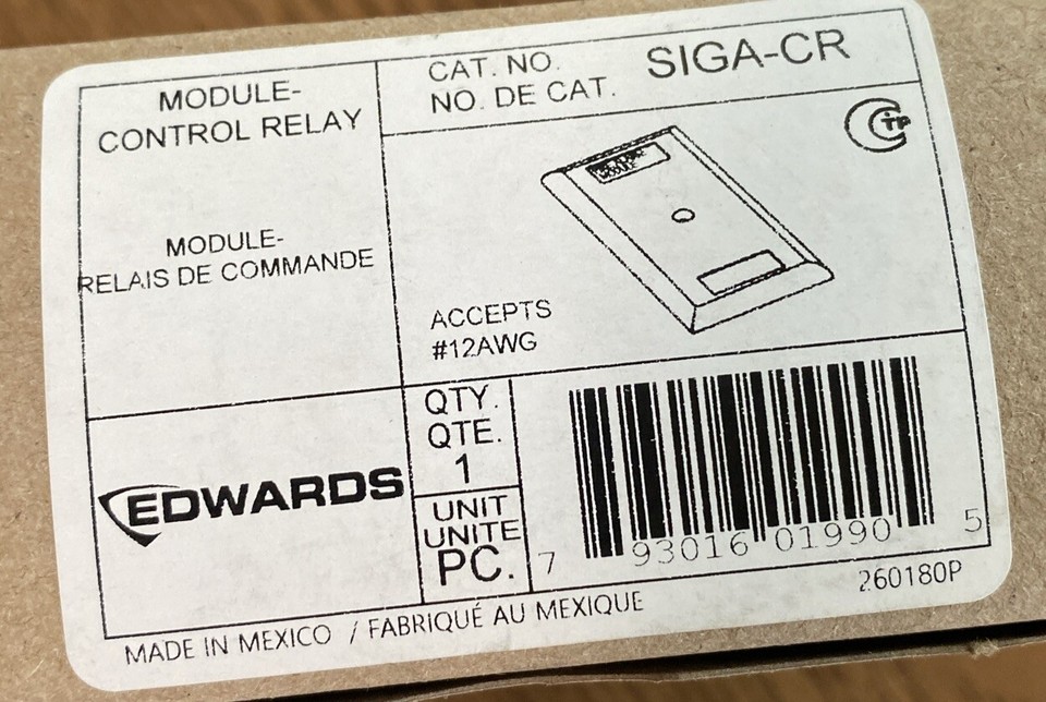 Edwards EST SIGA-CR Control Relay Module. Fire Alarm Device ...
