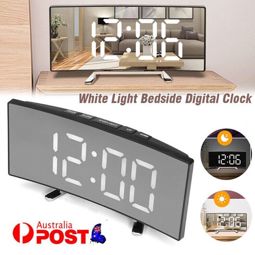 Bedside Digital Clock LED Display Desk Table Time Temperature Alarm ...