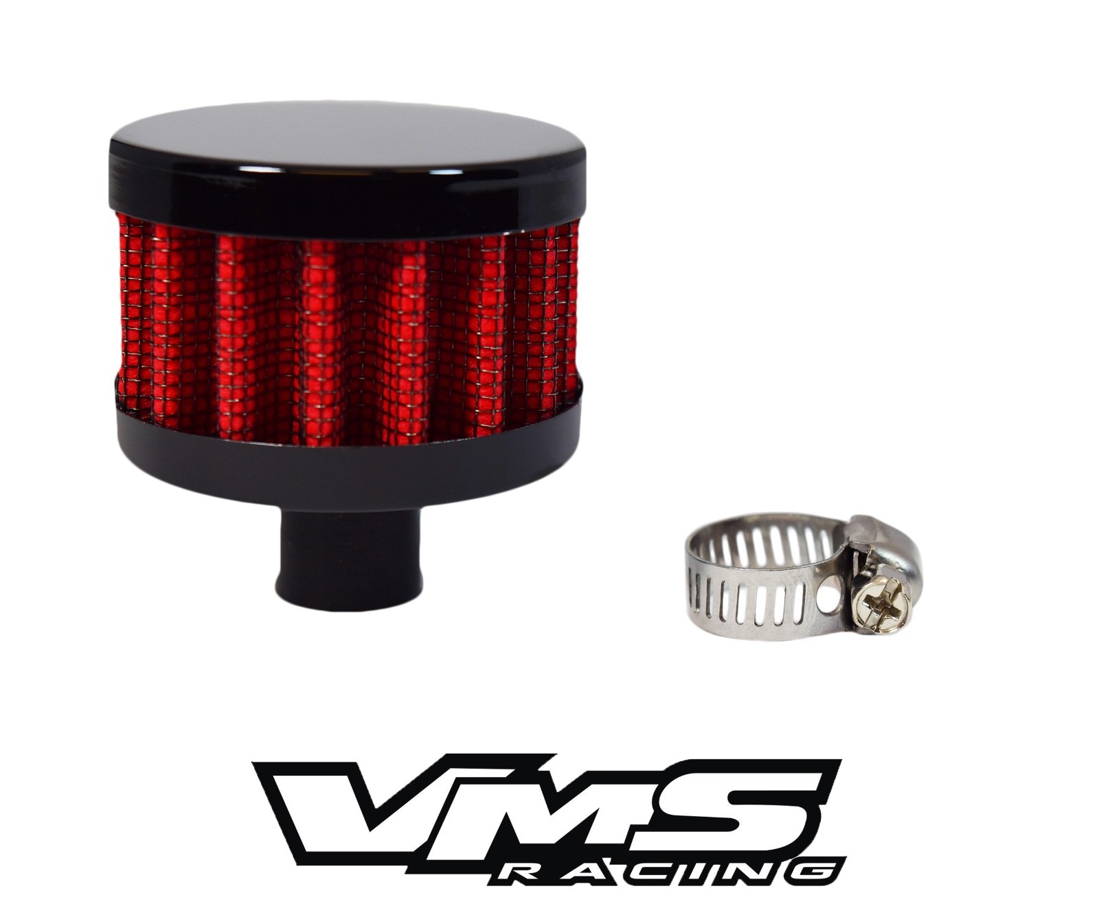 VMS RACING 9MM MINI UNIVERSAL VALVE COVER AIR FILTER BREATHER W/ CLAMP ...