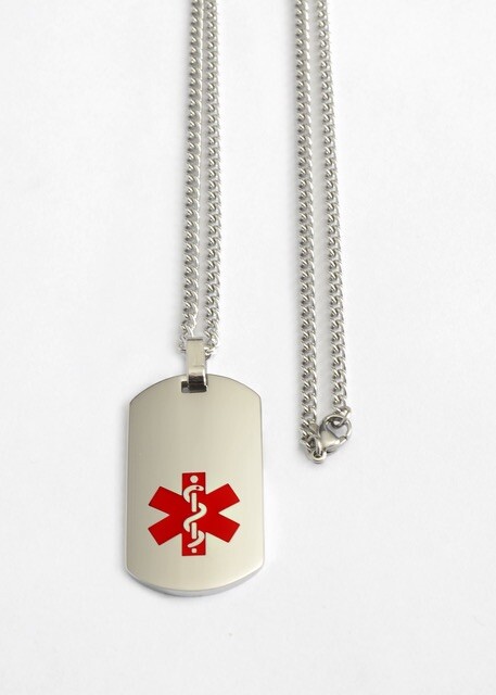 Medical Alert ID Necklace - FREE ID Wallet Card,Pre engraved- Apixaban ...