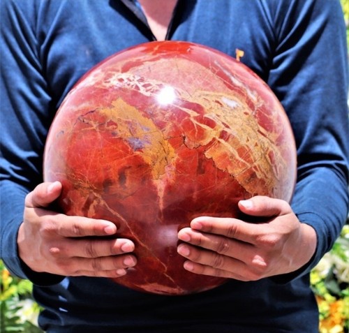 Customised Red jasper Sphere large Crystal Ball Chakra Healing Stone ...
