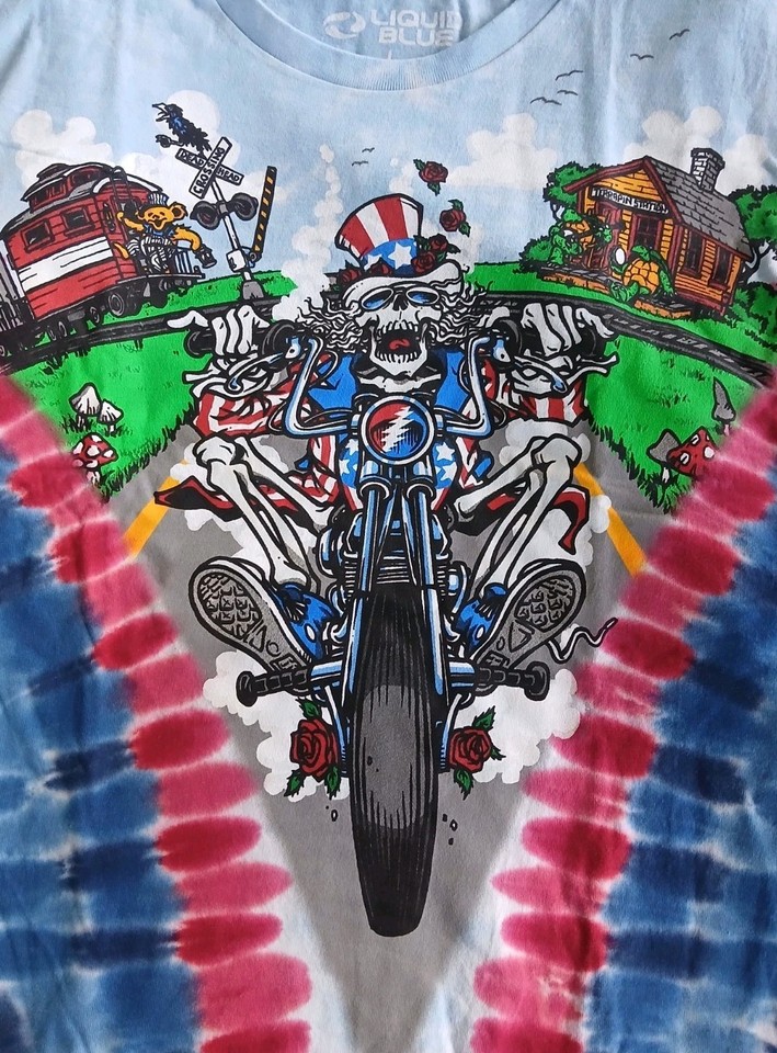Grateful Dead Liquid Blue Moto Sam Dead Head Biker Tee XLG. New ...