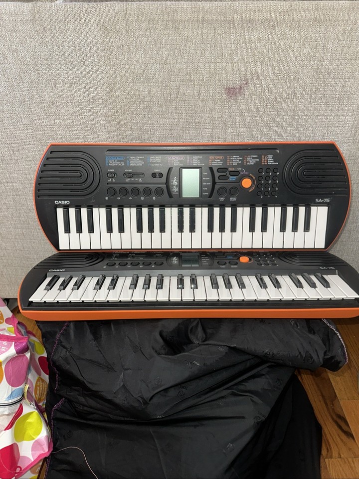 Casio SA-76 Electronic Keyboard, Beautiful orange, black color 100 ...
