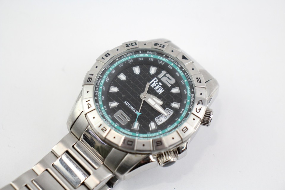 Reign World Time Diver Style Steel Watch Automatic Working | eBay UK