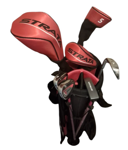 Callaway Strata Women's 7 Club Golf Set + Bag & Covers Pink 11 Pieces ...